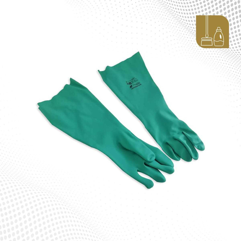 Guante de nitrilo verde t8 18 pulgadas largo